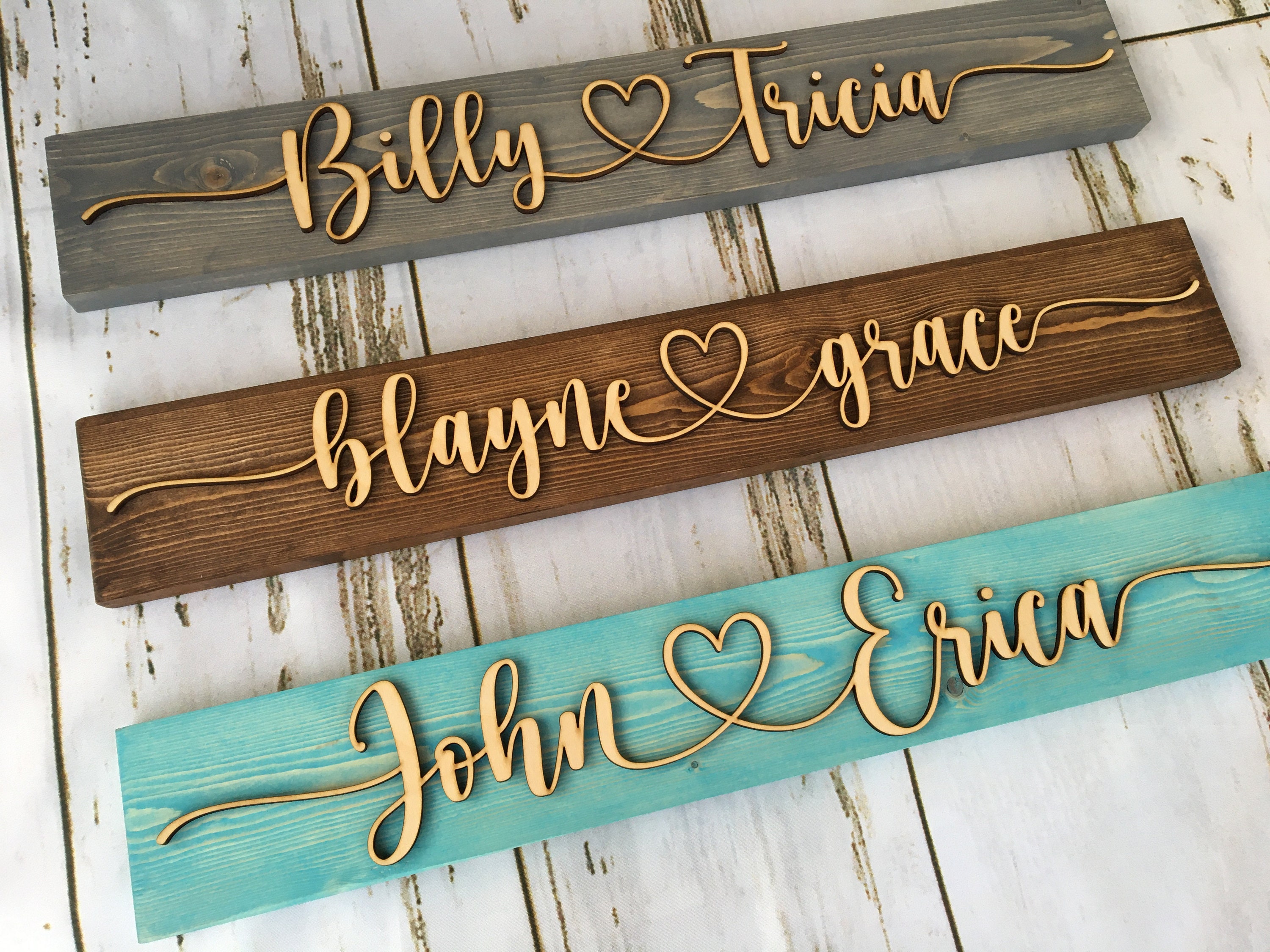 Custom Couple Name Sign Personalized Wedding Gift wooden - Etsy