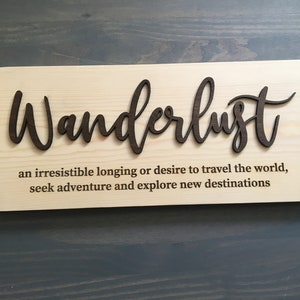 Wanderlust Wood Wall Sign, German Sign, Wood Sign Wanderlust Sign Gift ...