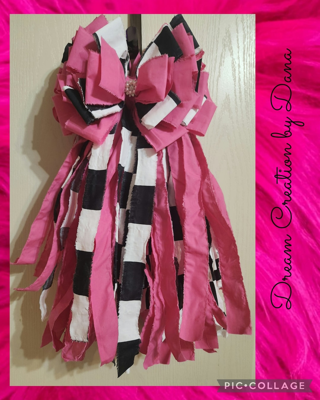 Large Victorian Rag Bow, Easter Rag Bow, Shabby Chic Bow, Farmhouse Bow ...