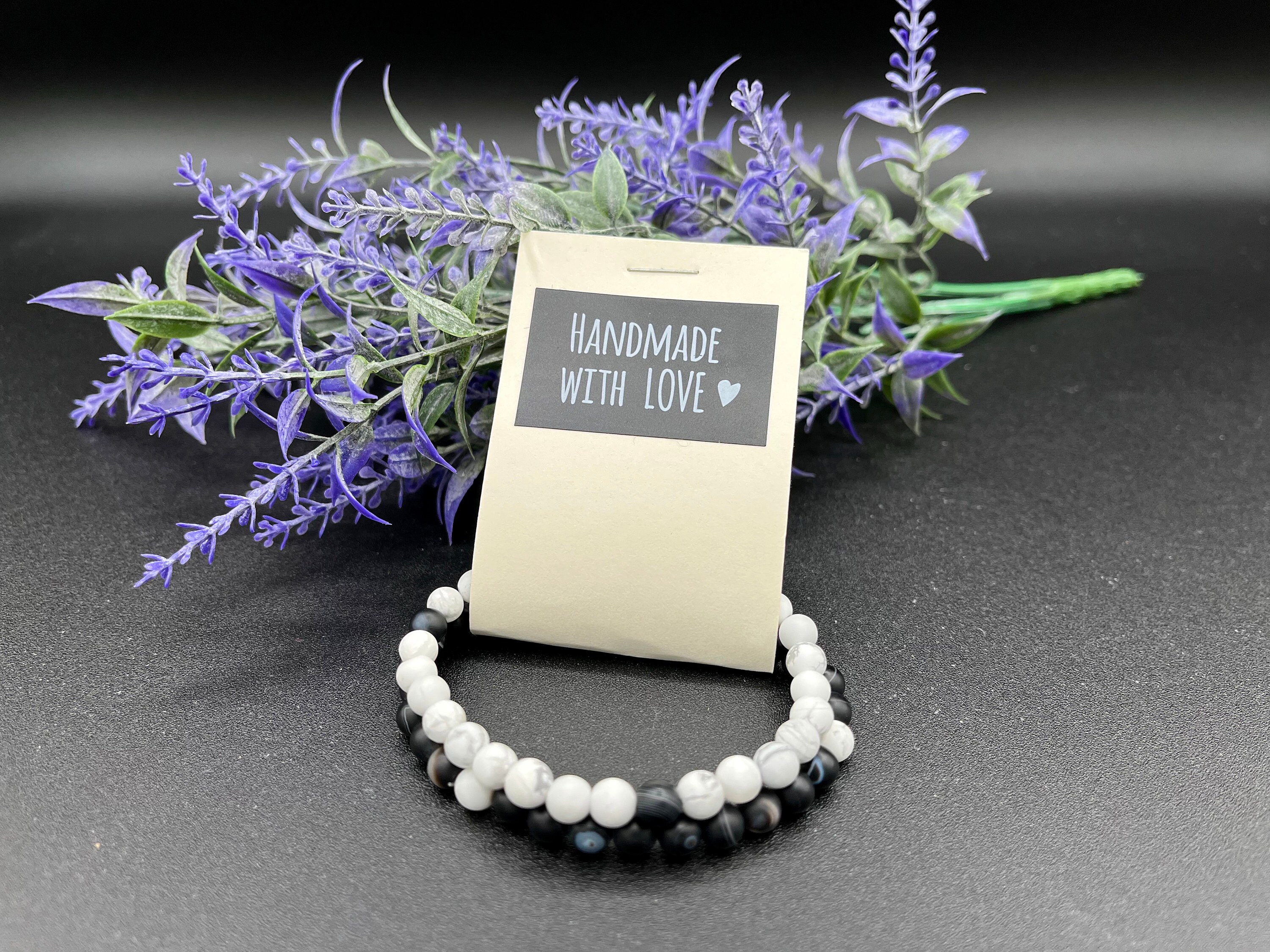 Long Distance Bracelets, Couples Matching Bracelets, Black and White ...