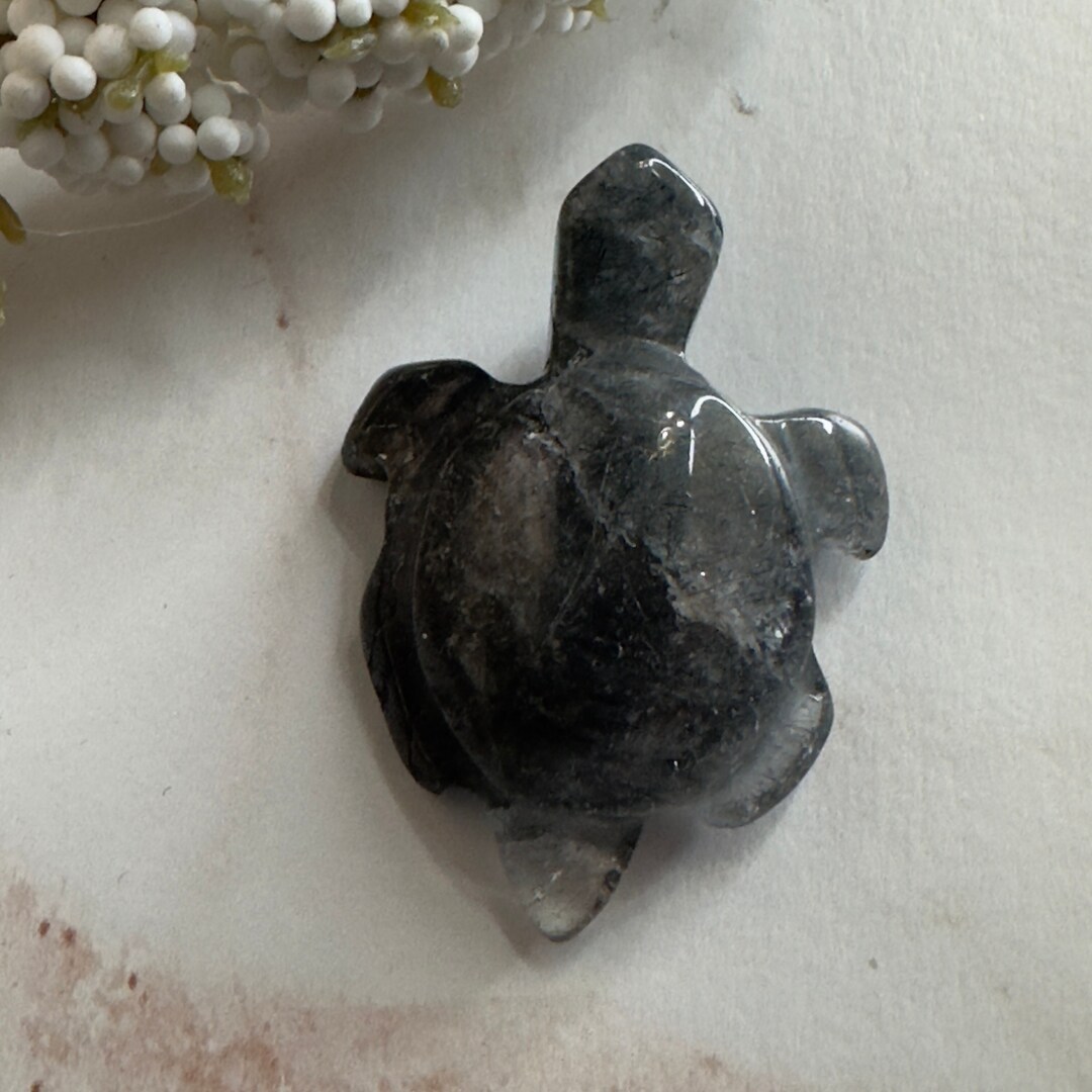 Gorgeous Blue Tara Quartz Turtle Carving Amphibole Animal From Brazil ...