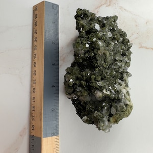 Forest Epidote on Quartz Genuine Dark Green Crystal Cluster Specimen ...