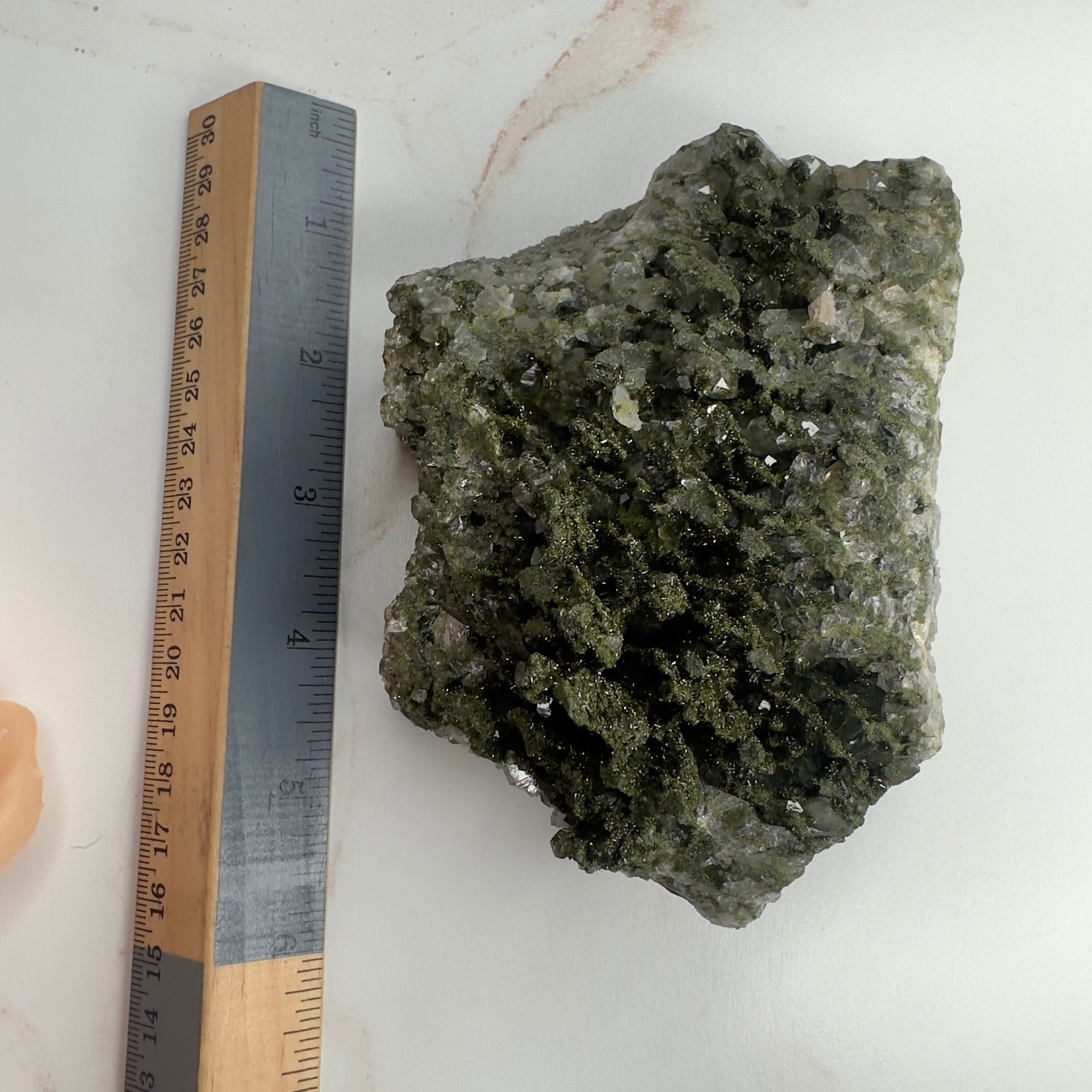 Forest Epidote on Quartz Genuine Dark Green Crystal Cluster Specimen ...