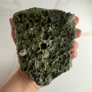 Forest Epidote on Quartz Genuine Dark Green Crystal Cluster Specimen ...