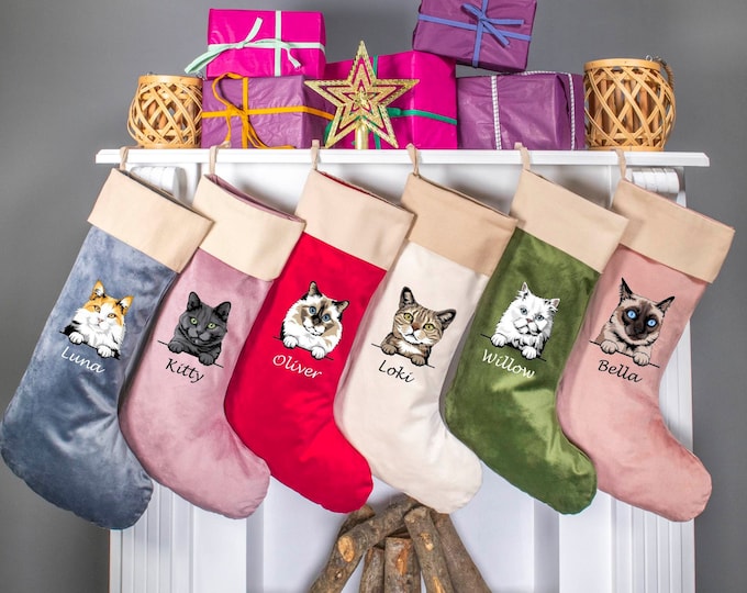 Cat Stocking, Cat Christmas Stocking, Stocking for Cat, Christmas ...