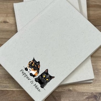 Flowers Bloom Cat Spiral Notebook, Floral Cute Cat Notebook Journal ...