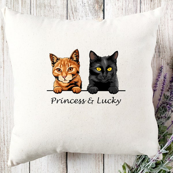 Custom Cartoon Cat Pillow - Etsy