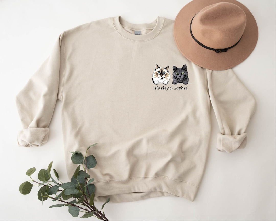 Personalized Cat Sweatshirt | Custom Cat Sweatshirt | Cat Lovers ...