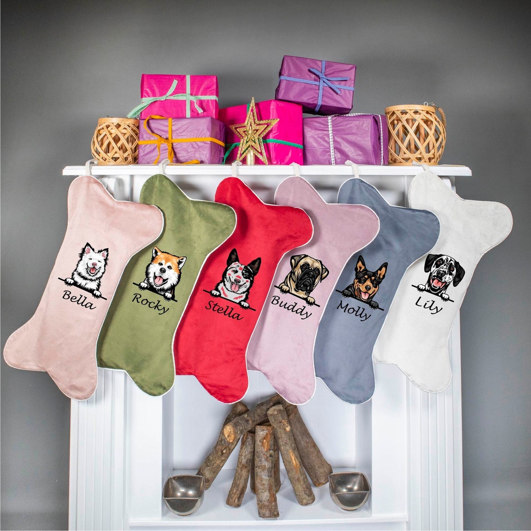 Personalized Dog Christmas Stocking: Custom Velvet Pet Stocking - Etsy