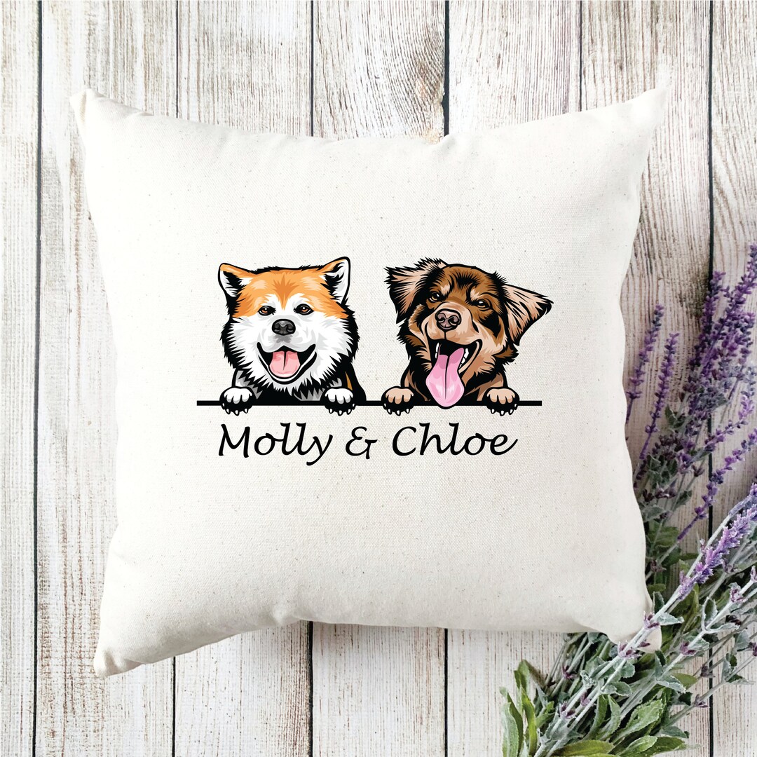 Custom Dog Pillow | Personalized 100% Cotton Dog Mom Gift - Etsy