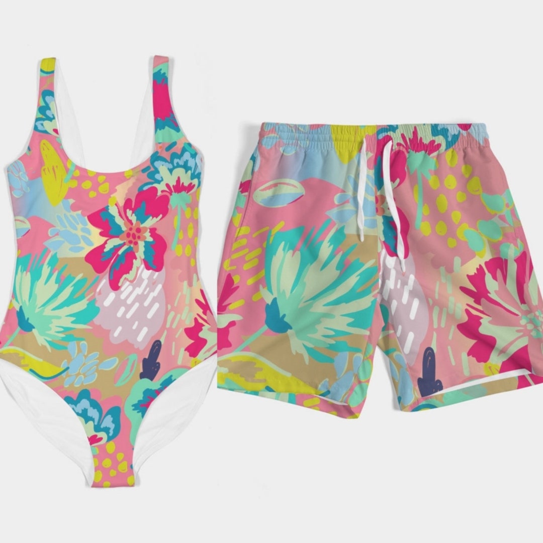 Matching Swimsuits, Swimsuits for Couples, One Piece Swimsuit, Men ...