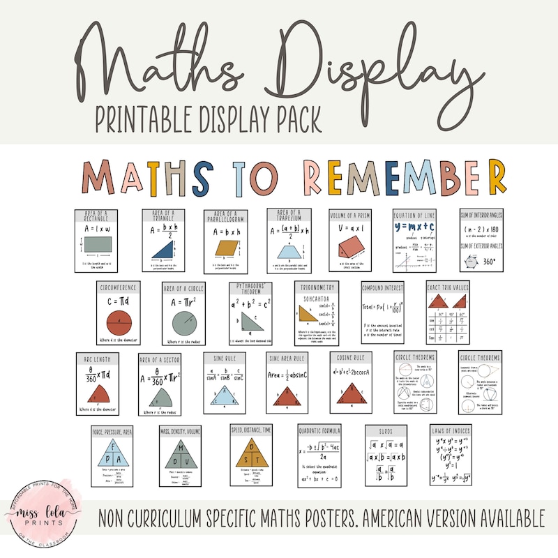 Math Revision Poster - Etsy