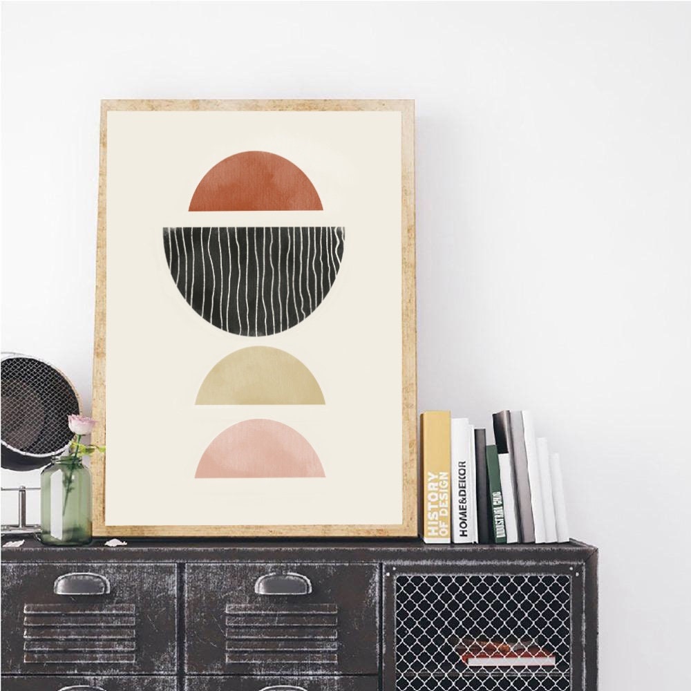 Abstract Shape Gallery Wall Art - Boho Muted Neutral Earthy Tones - 3 ...