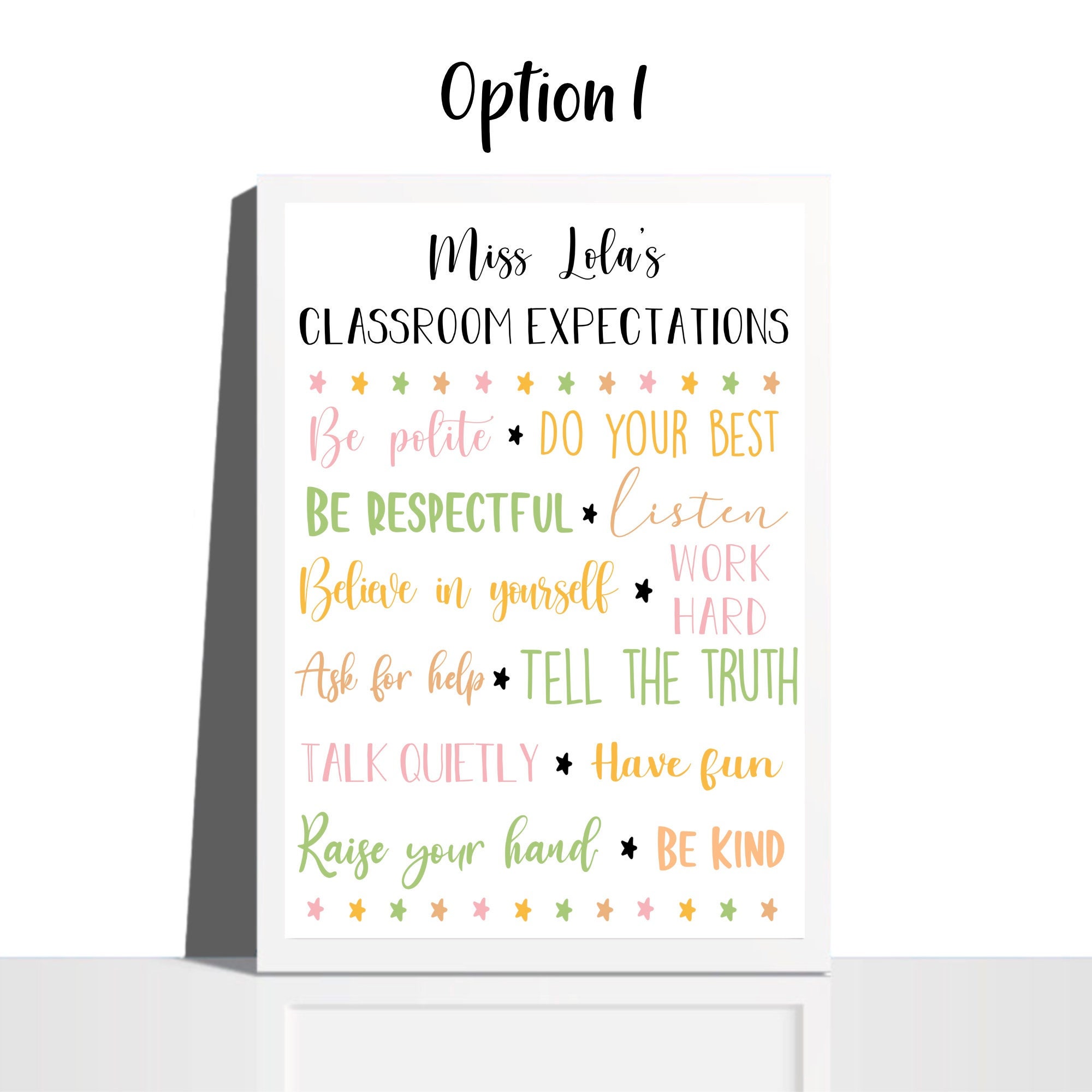 Teacher Gift Positive Classroom Rules Expectations Print Poster ...