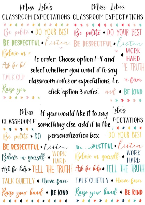 Classroom Rules Positive
