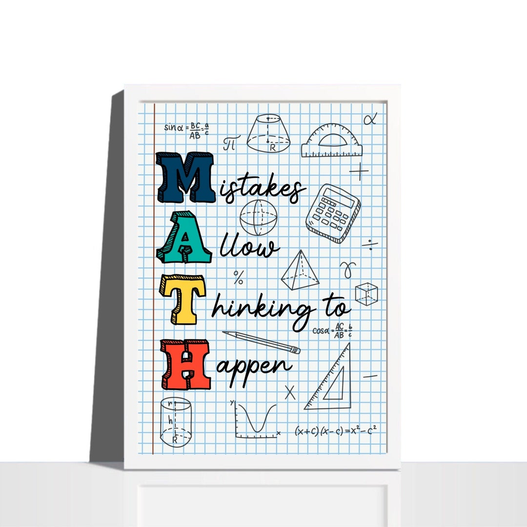 Math Classroom Poster: Mistakes Allow Thinking (digital Download) - Etsy