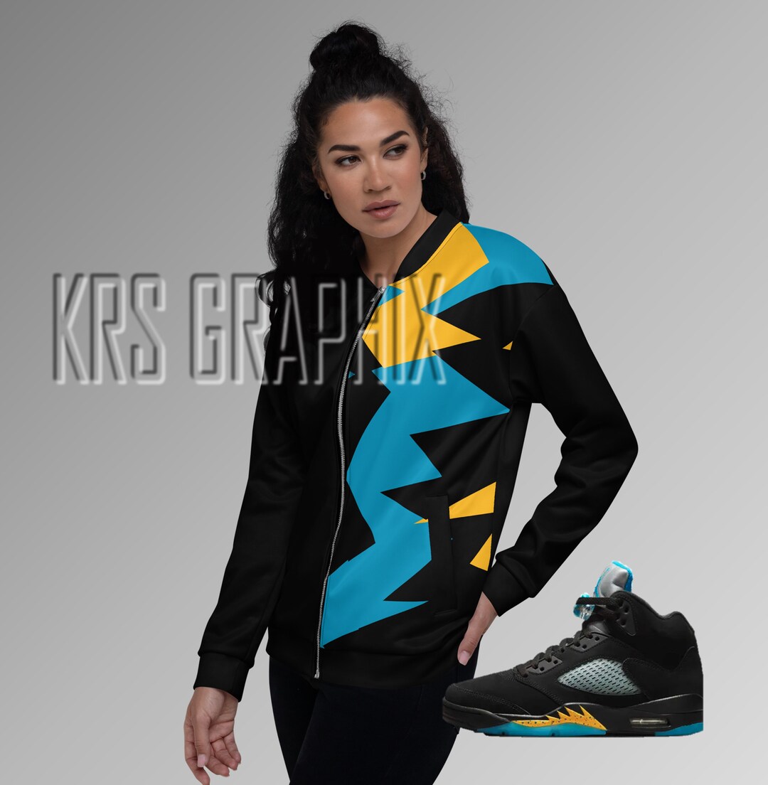 Aqua Jacket | Aqua 5 Jacket | Aqua 5s Jacket | Jordan 5 Jacket Jagged ...