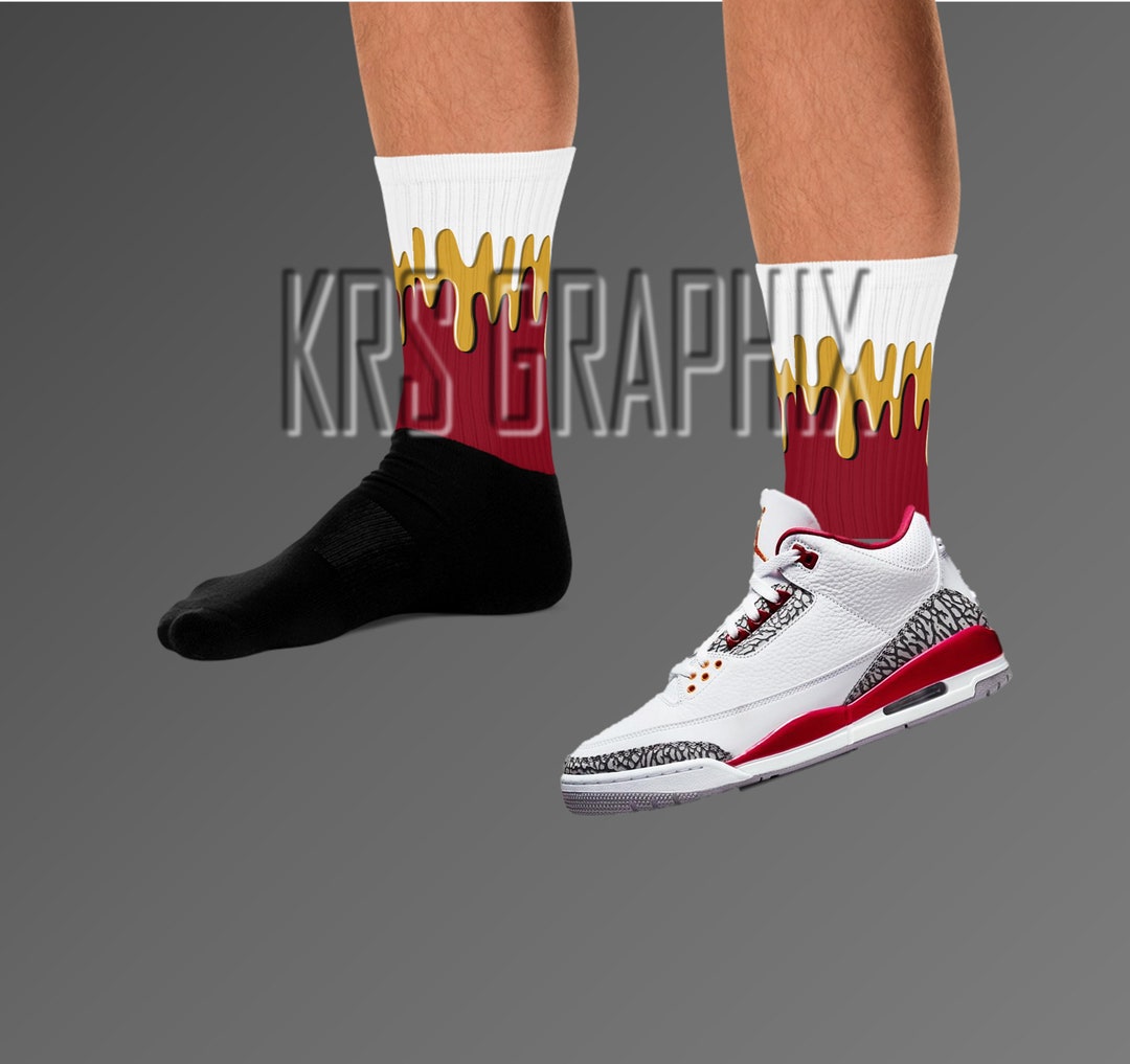 Jordan 3s Retro Cardinal Red Socks - Matching Cardinal Red 3s Retro ...