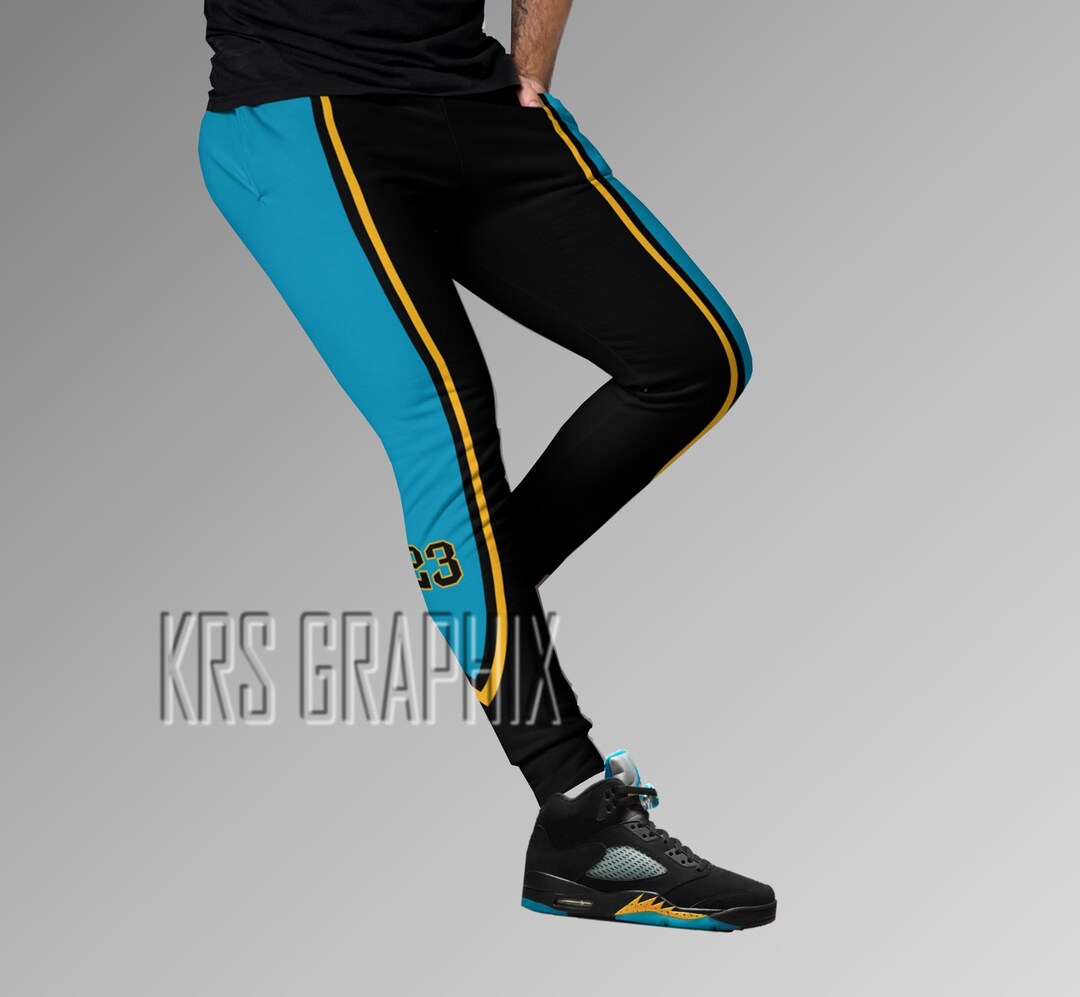 Aqua Pants | Aqua 5 Pants | Aqua 5s Pants | Jordan 5 Pants Aqua Inserts ...
