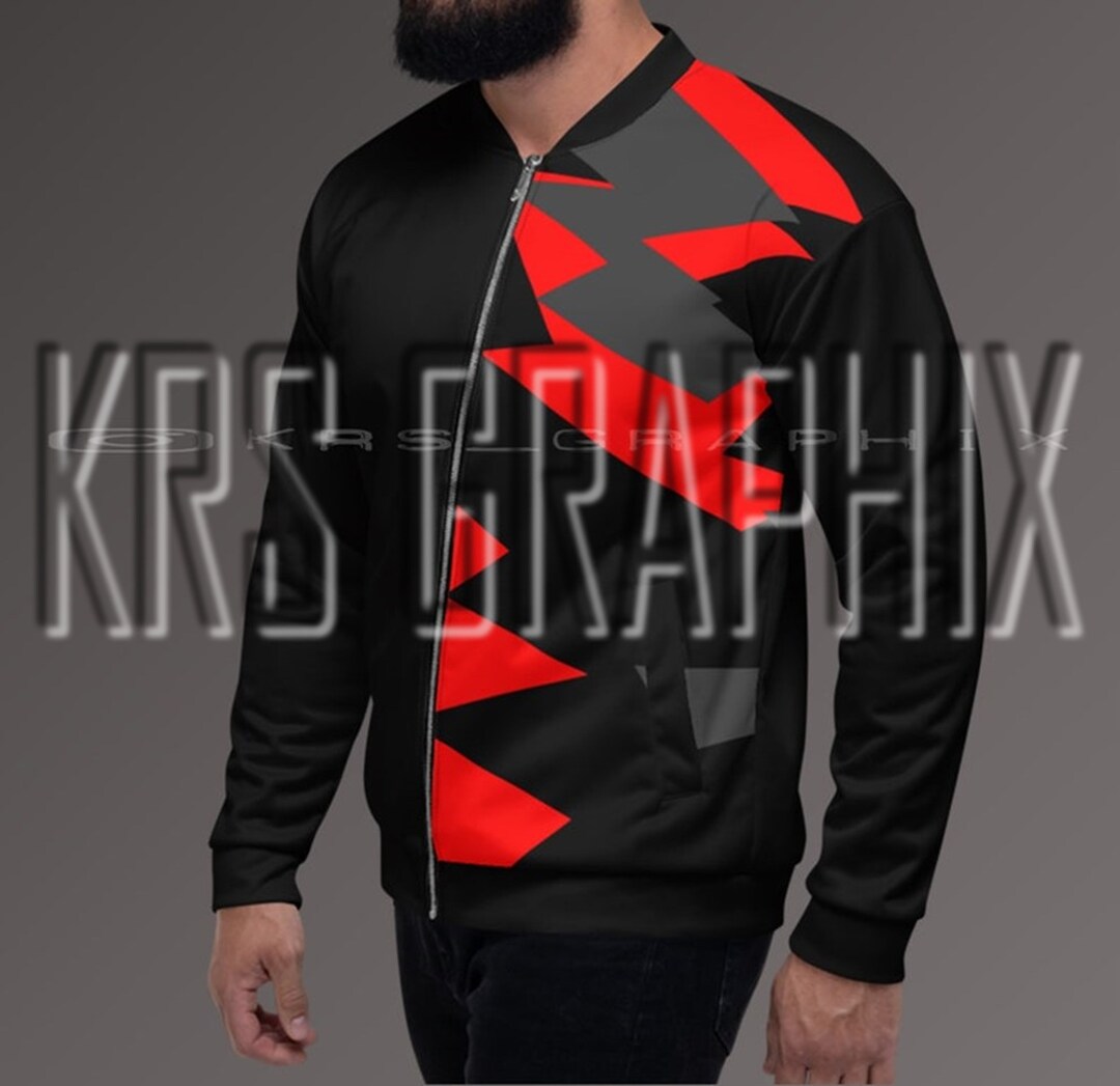Bomber Jacket Match Jordan 4 Red Thunder - Red Thunder 4s Bomber Jacket ...
