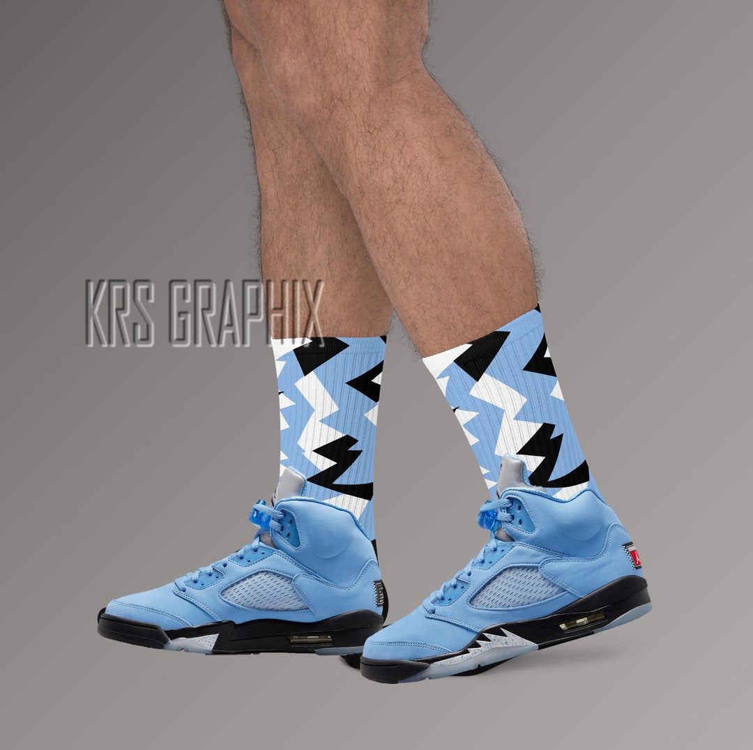 UNC Socks UNC 5 Socks UNC 5s Socks Socks to Match Jordan - Etsy