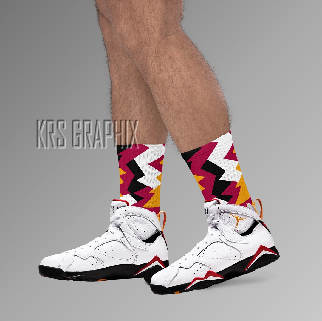 Cardinal Socks | Cardinal 7 Socks | Cardinal 7s Socks | Jordan 7 ...