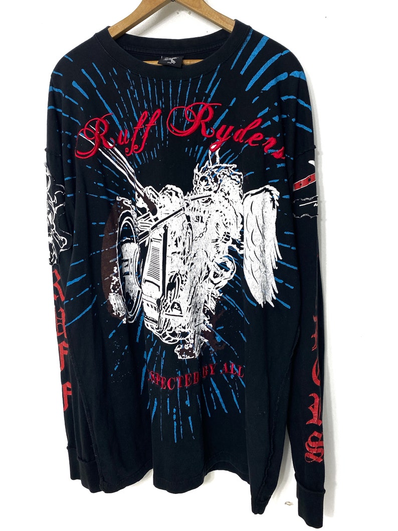 Vintage Very Rare 2000s Ruff Ryders Long Sleeve T-shirt Dmx All Over ...