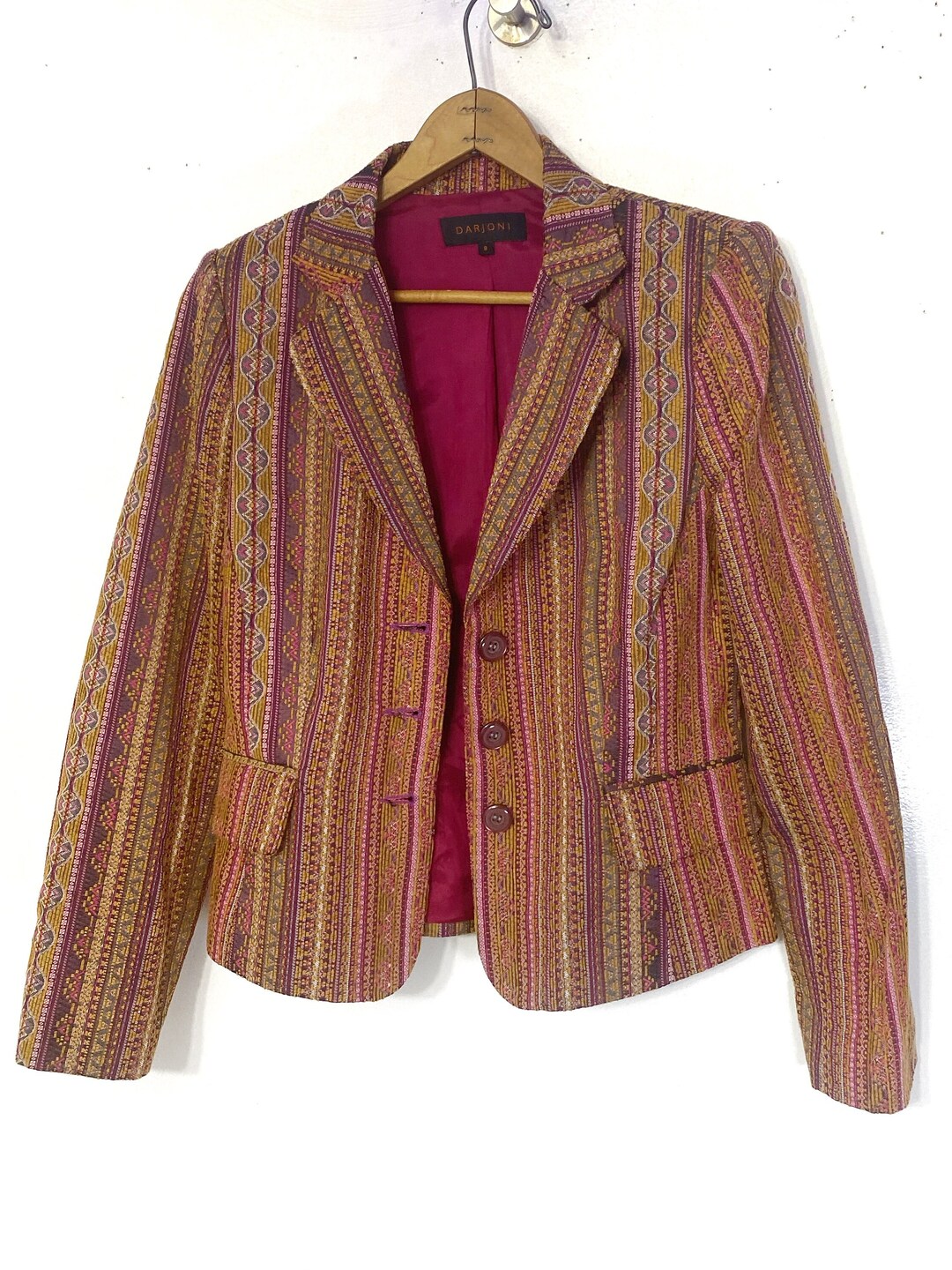 Vintage 90s Womens Blazer 3 Button Size Womens 8 Measures 18x23 Unique ...