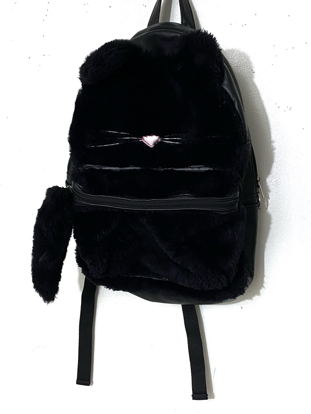 Claires Cat Furry Backpack 12x18 Free Shipping - Etsy
