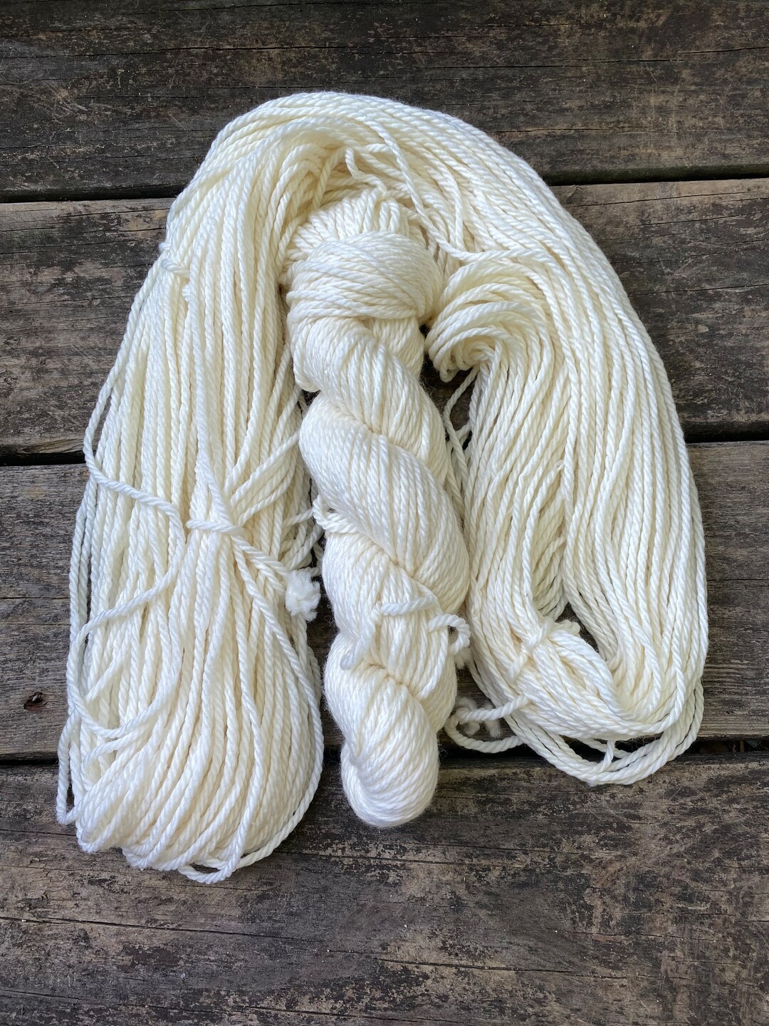 Creamy Natural White Bulky Superwash Merino Wool, 3-ply, Hand Dyed Yarn ...