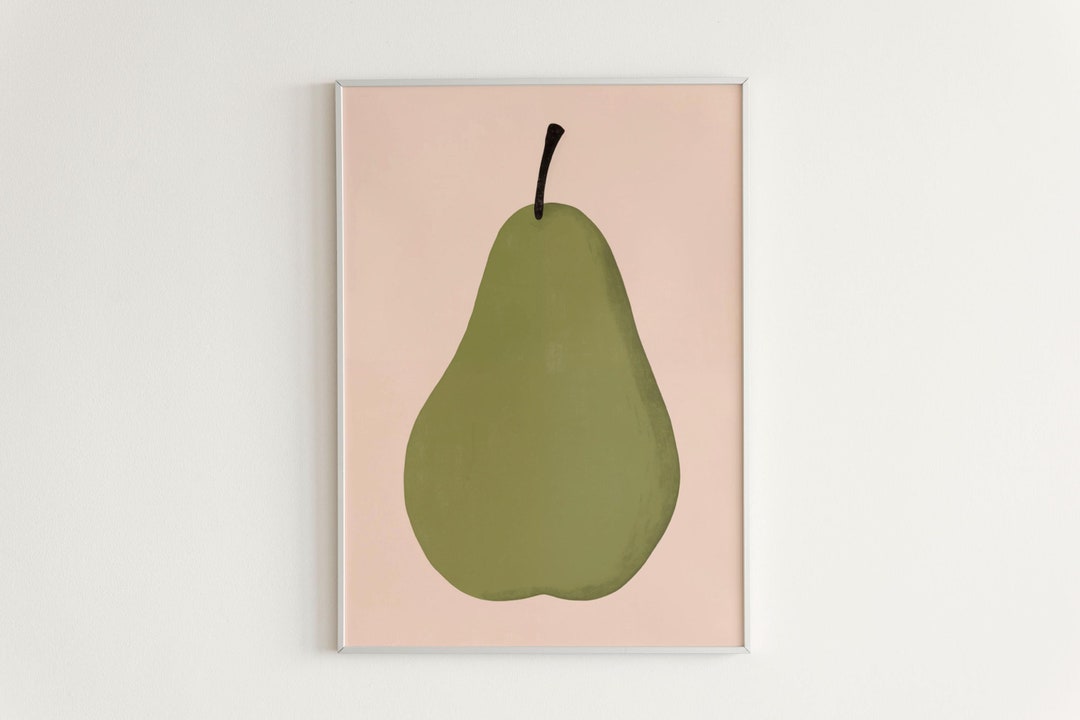 Aesthetic Pear Poster Fruit Wall Art Decor Art Kitchen Decor Pear Retro ...