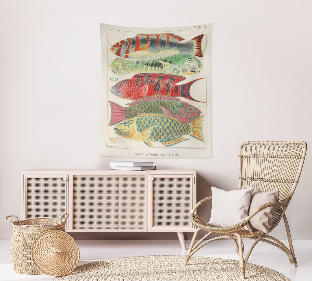 Vintage Fish Tapestry Wall Hanging | Nature-inspired Home Decor, Marine ...