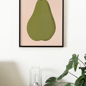 Aesthetic Pear Poster Fruit Wall Art Decor Art Kitchen Decor Pear Retro ...