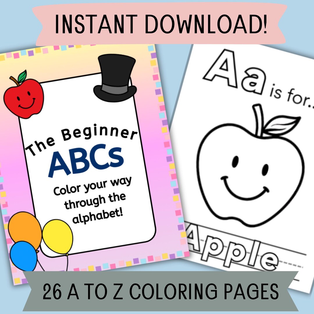 Beginner Abcs Digital Coloring Pages | A-Z Alphabet Printable for Kids ...