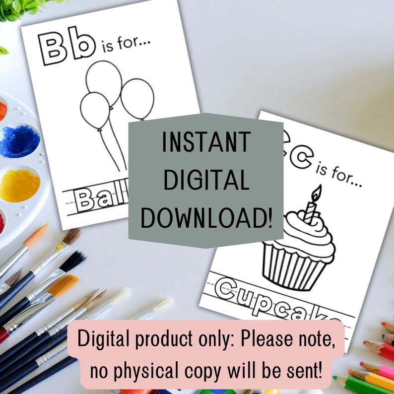 Beginner Abcs Digital Coloring Pages | A-Z Alphabet Printable for Kids ...