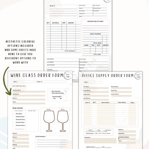 17 Editable Order Form Template Bundle, Invoice Tumble Wine Tshirt Tote ...