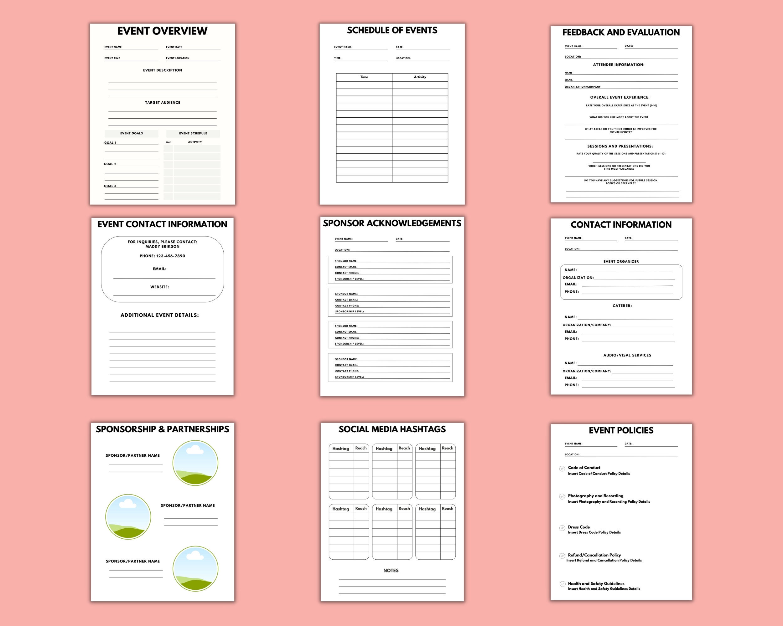 Event Planner Template Bundle, Event Planning, Event Planner Logo ...