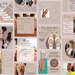 Henna Instagram Templates, Editable Canva Templates, Editable Business ...