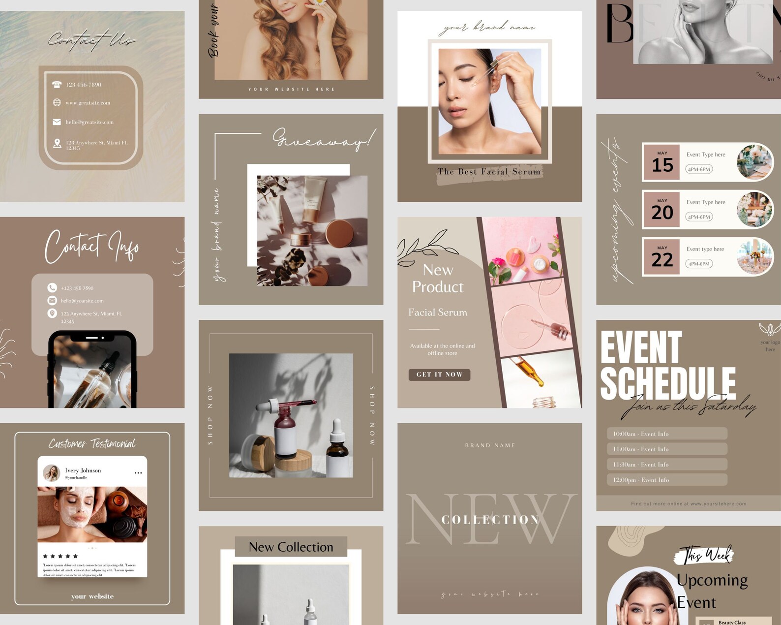 120 Editable Instagram Templates | Aesthetic Instagram Post Templates ...
