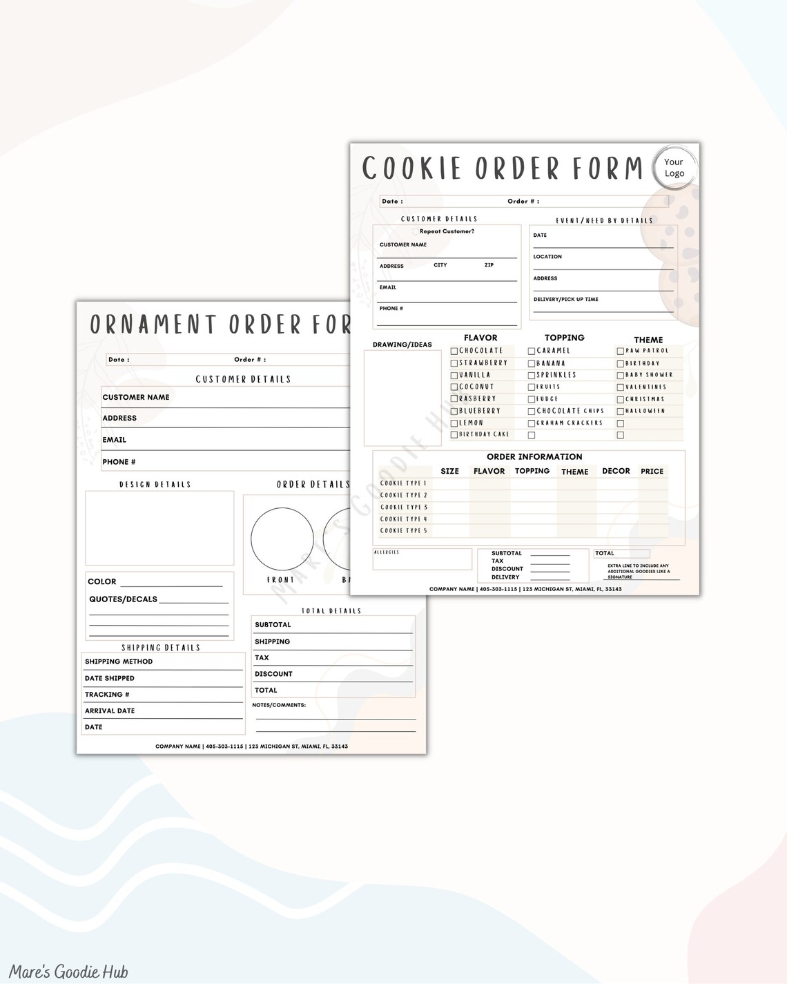 17 Editable Order Form Template Bundle, Invoice Tumble Wine Tshirt Tote ...