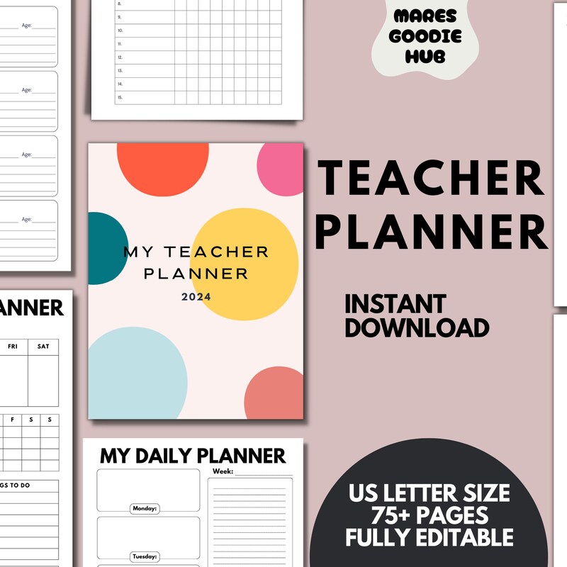 Teacher Planner Printable - Etsy