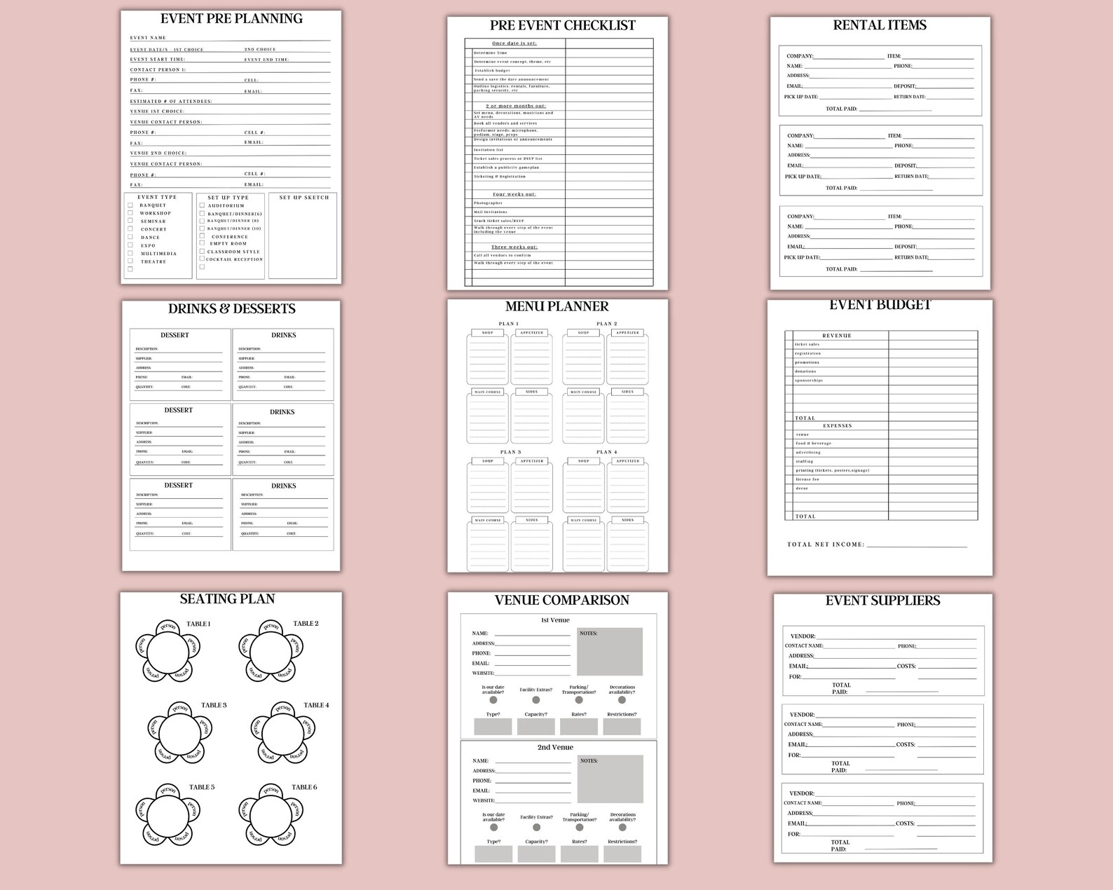 Event Planner Template, Event Planner Pricing, Event Checklist, Event ...