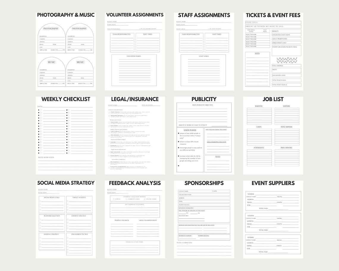 Event Planner Guide, Canva Event Planner Digital Download, 50+ Page ...