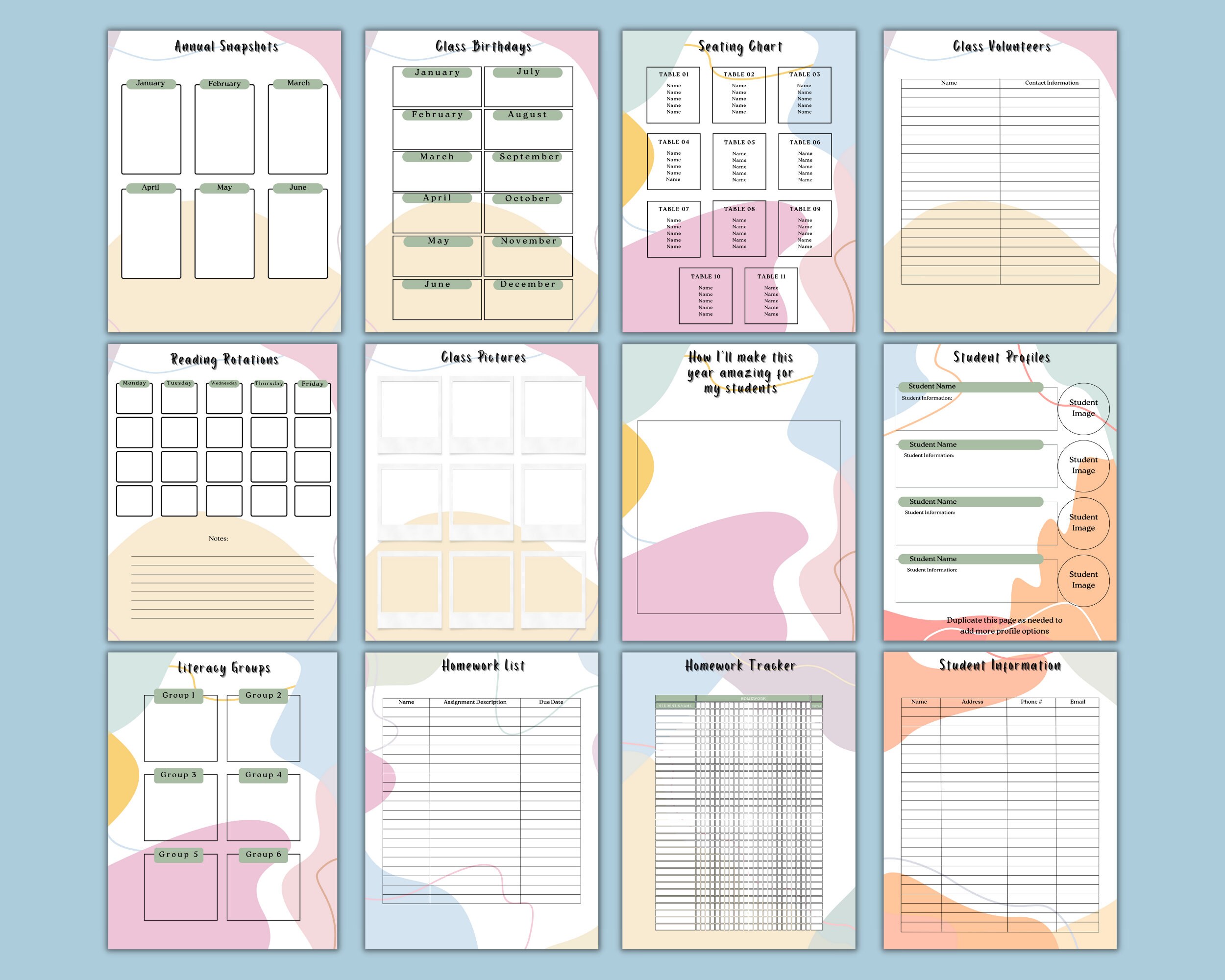 Teacher Planner 2023 Printable Pages, Academic Planner, Lesson Plan ...