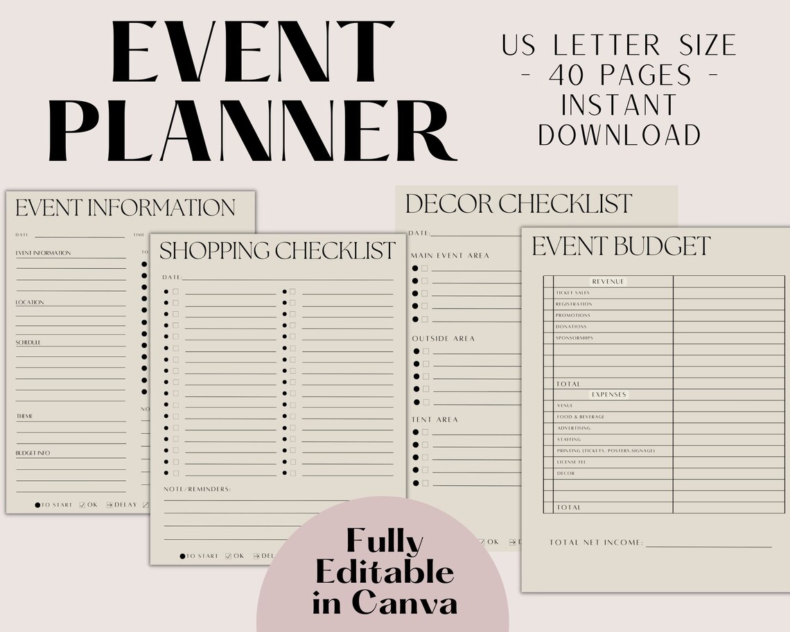 Event Planner Template, Event Planner Pricing, Event Checklist, Event ...