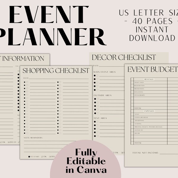 Wedding Checklist Template Canva - Etsy