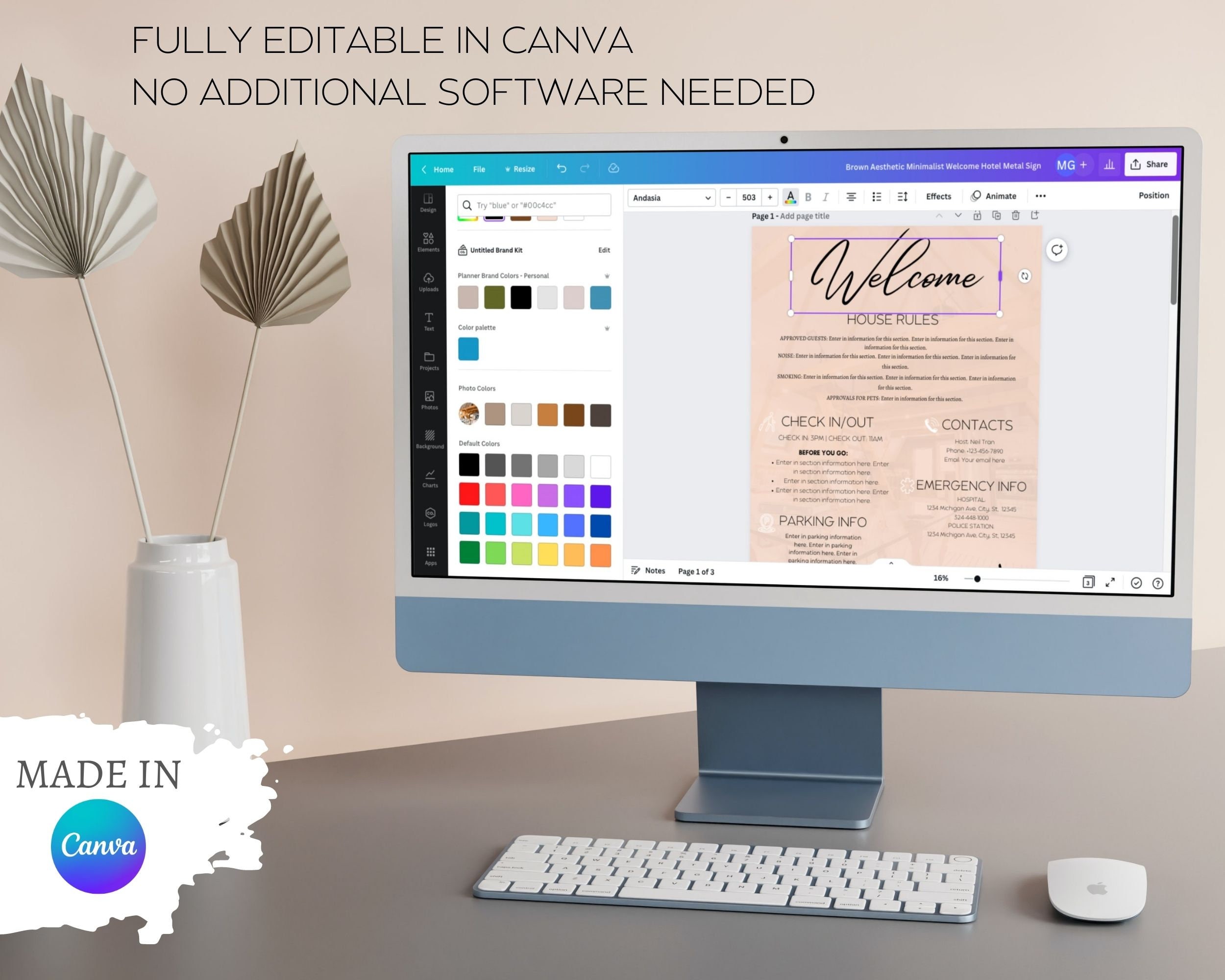 3 Page Airbnb Welcome Sign Template, Wifi Sign Template, Short Term ...