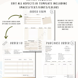 17 Editable Order Form Template Bundle, Invoice Tumble Wine Tshirt Tote ...
