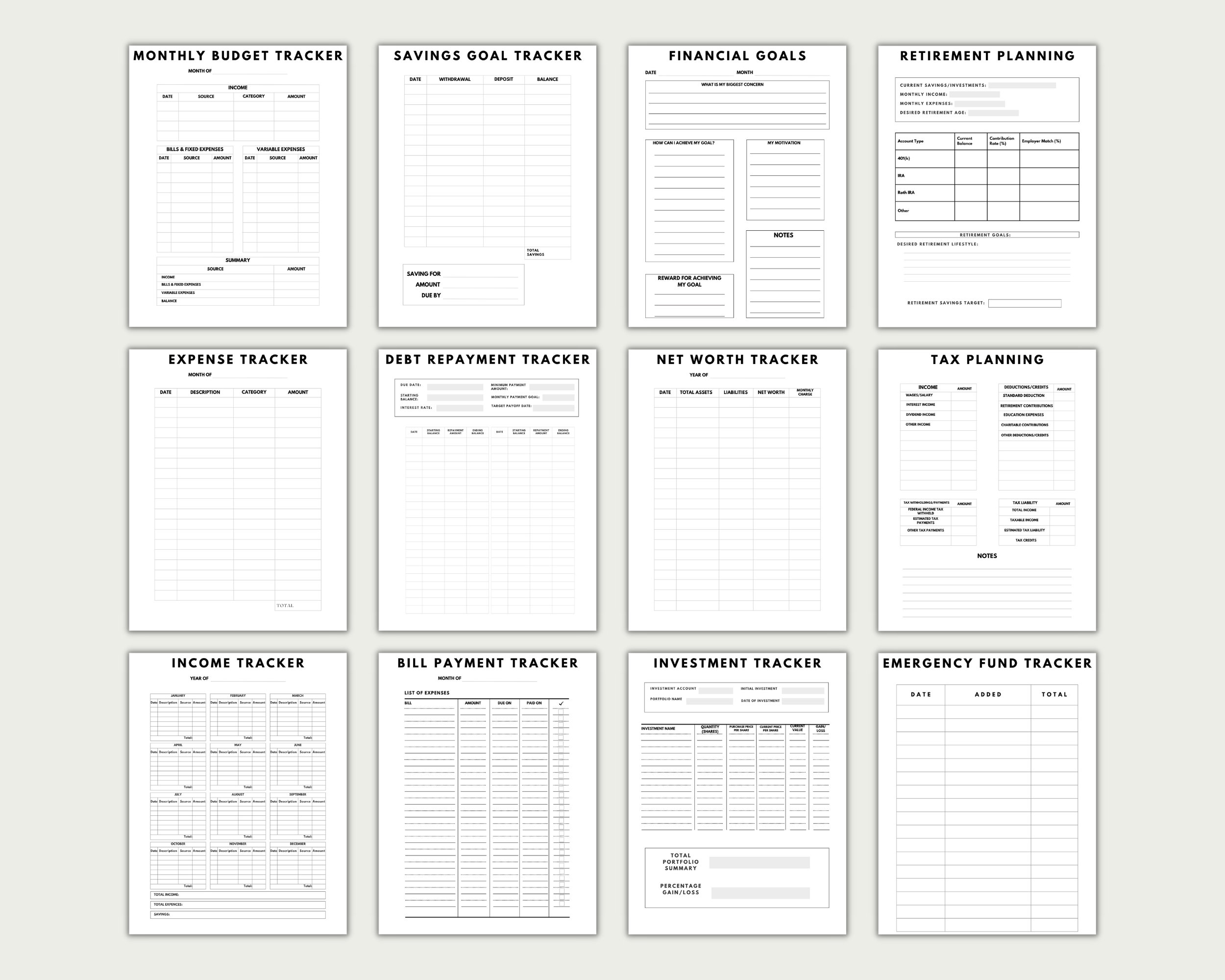 Digital Finance Planner, Printable Planner Pages, Canva Editable ...