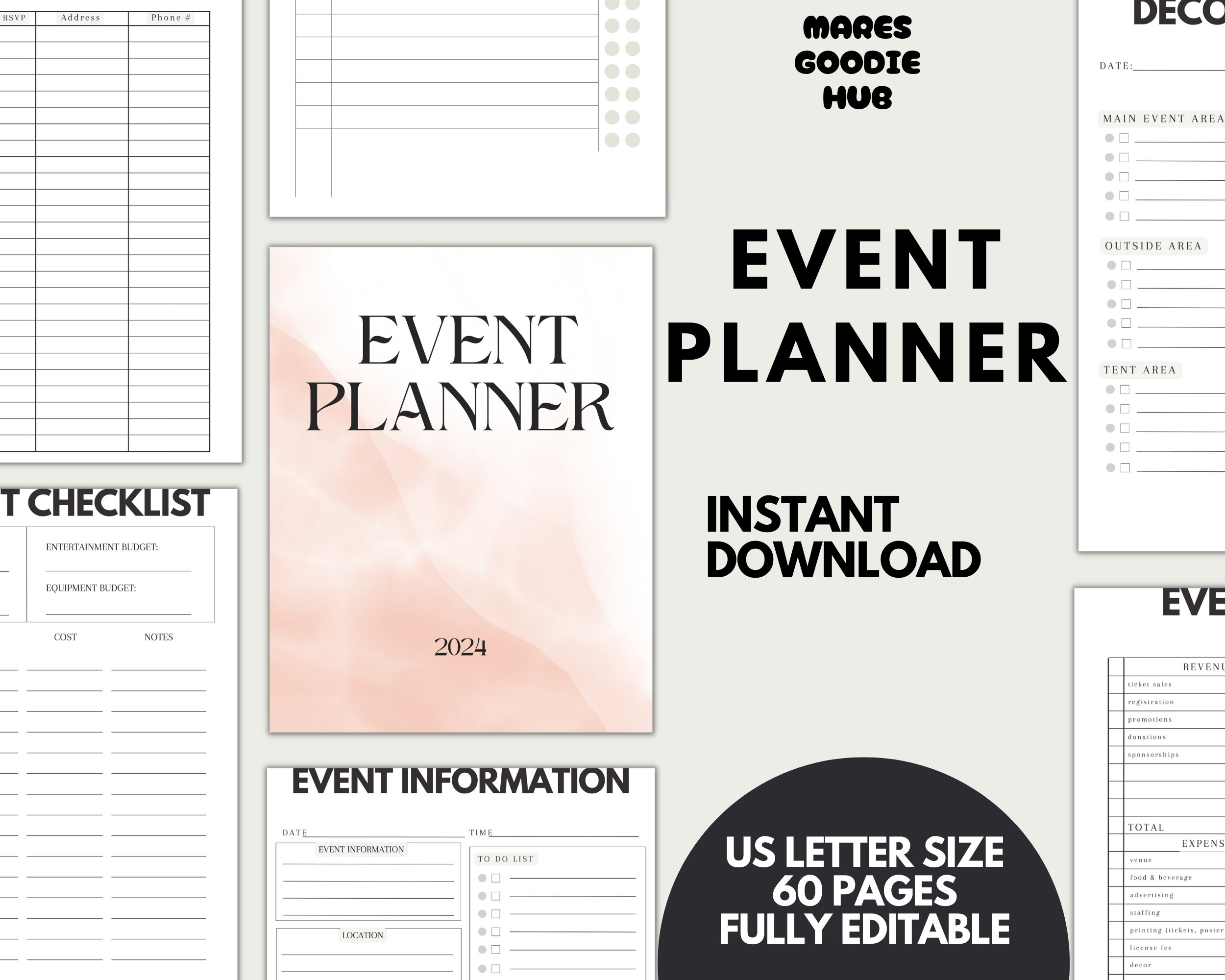 Event Planner Guide, Canva Event Planner Digital Download, 50+ Page ...